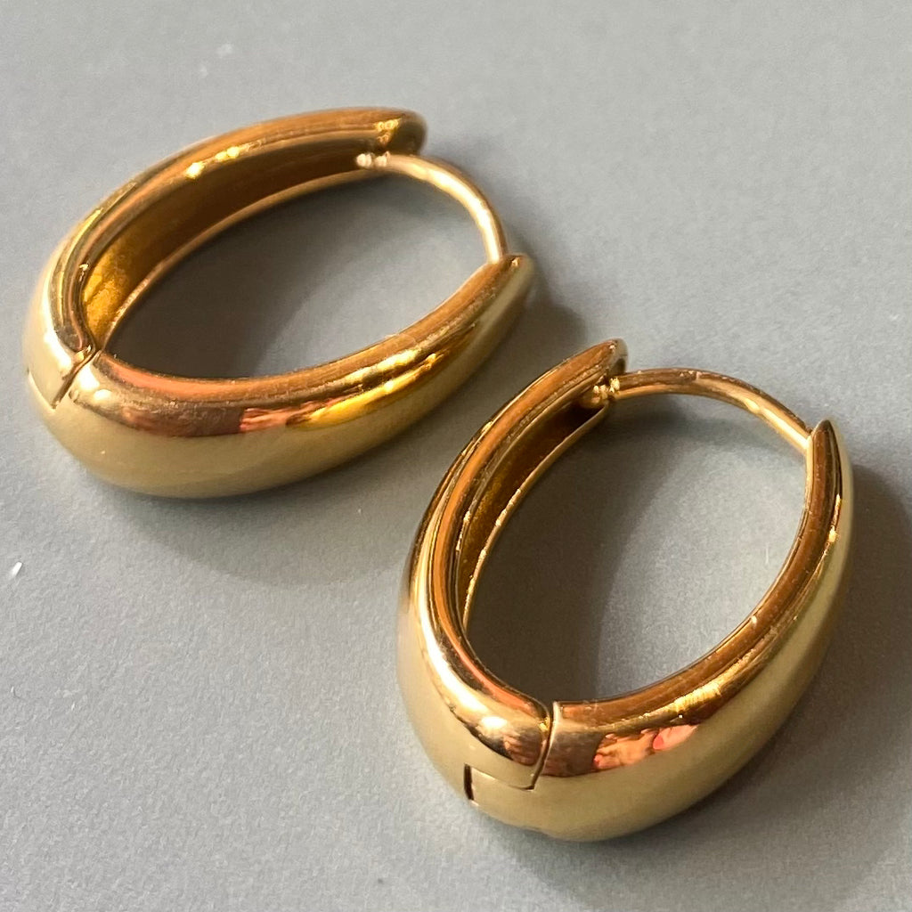 U Shape Gold Hoops – Audrey Bull Narberth