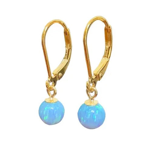 Blue opal sphere drop earrings – Audrey Bull Jewellers